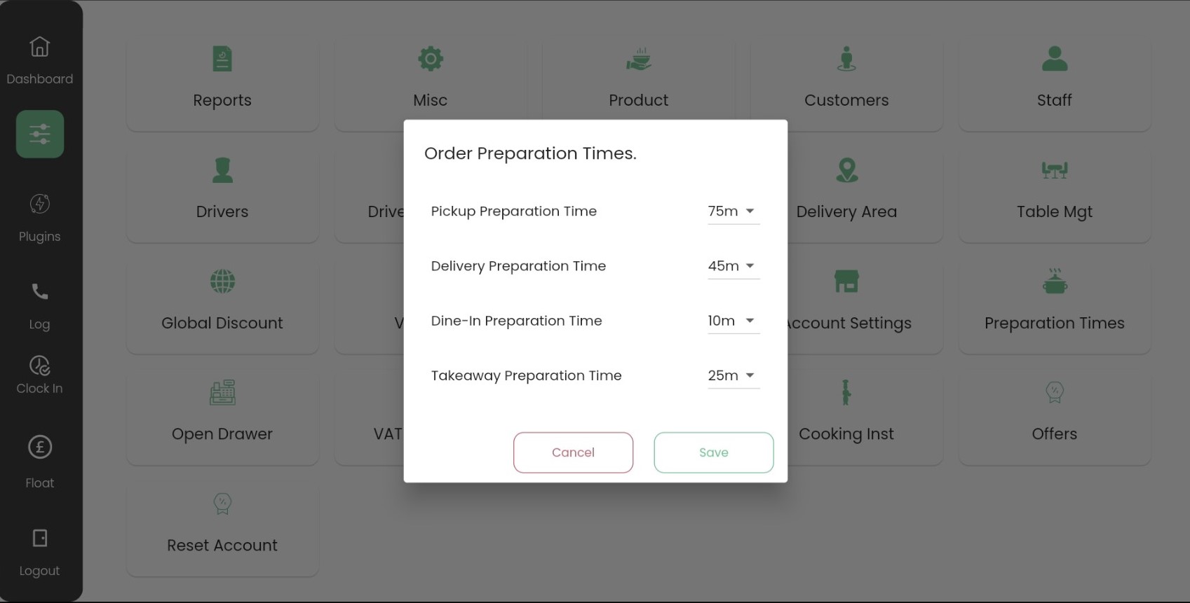 Order Preparation time | ACE POS
