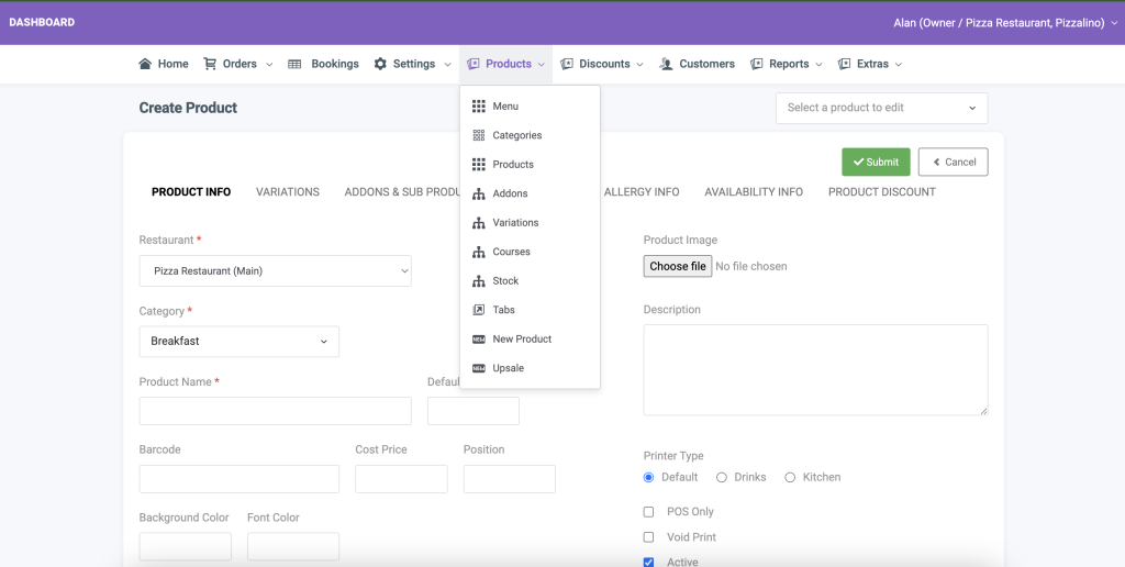 Add Product | ACE POS